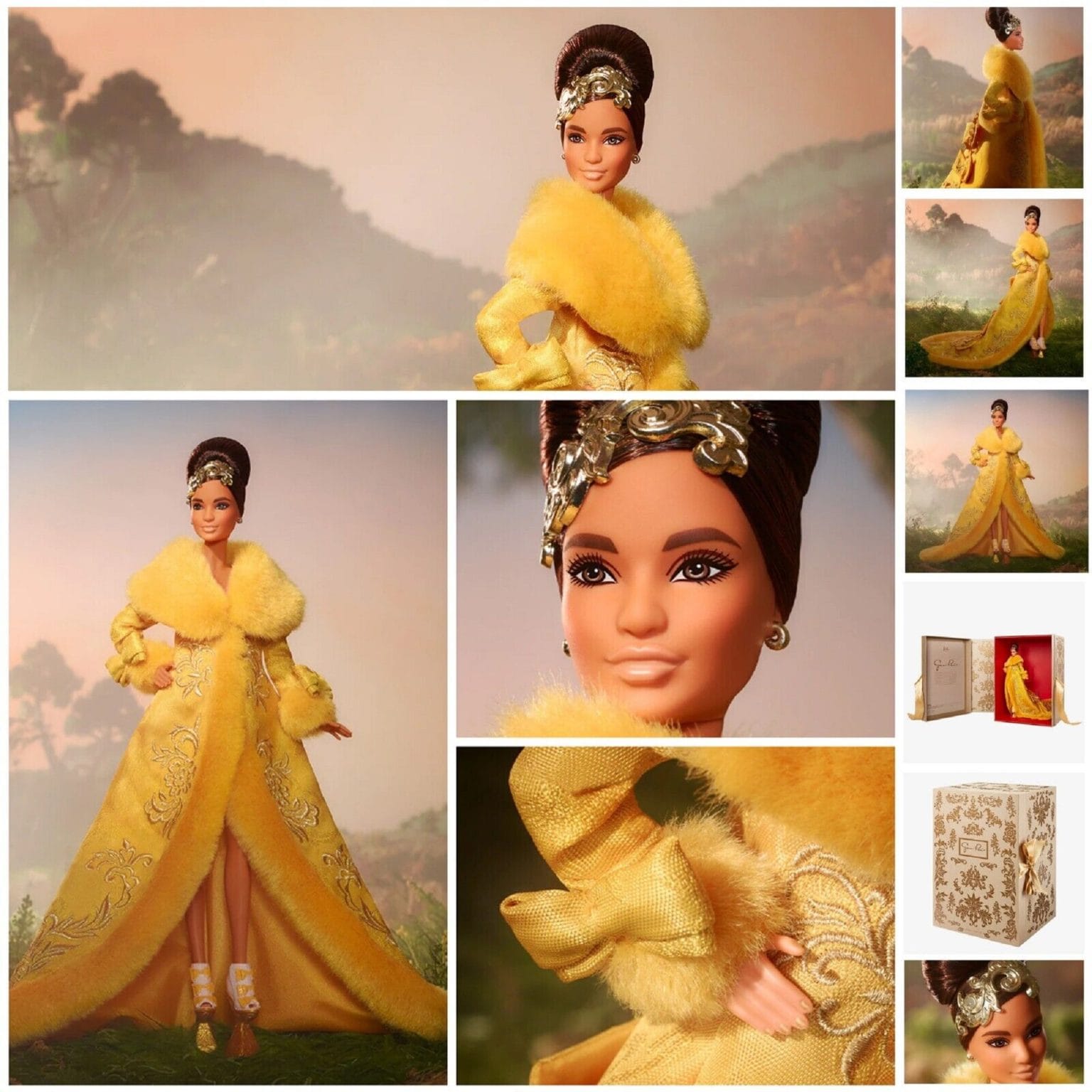 HBX99 Barbie Club Exclusive Guo Pei Gold Gown NRFB In Shipper – Doll ...