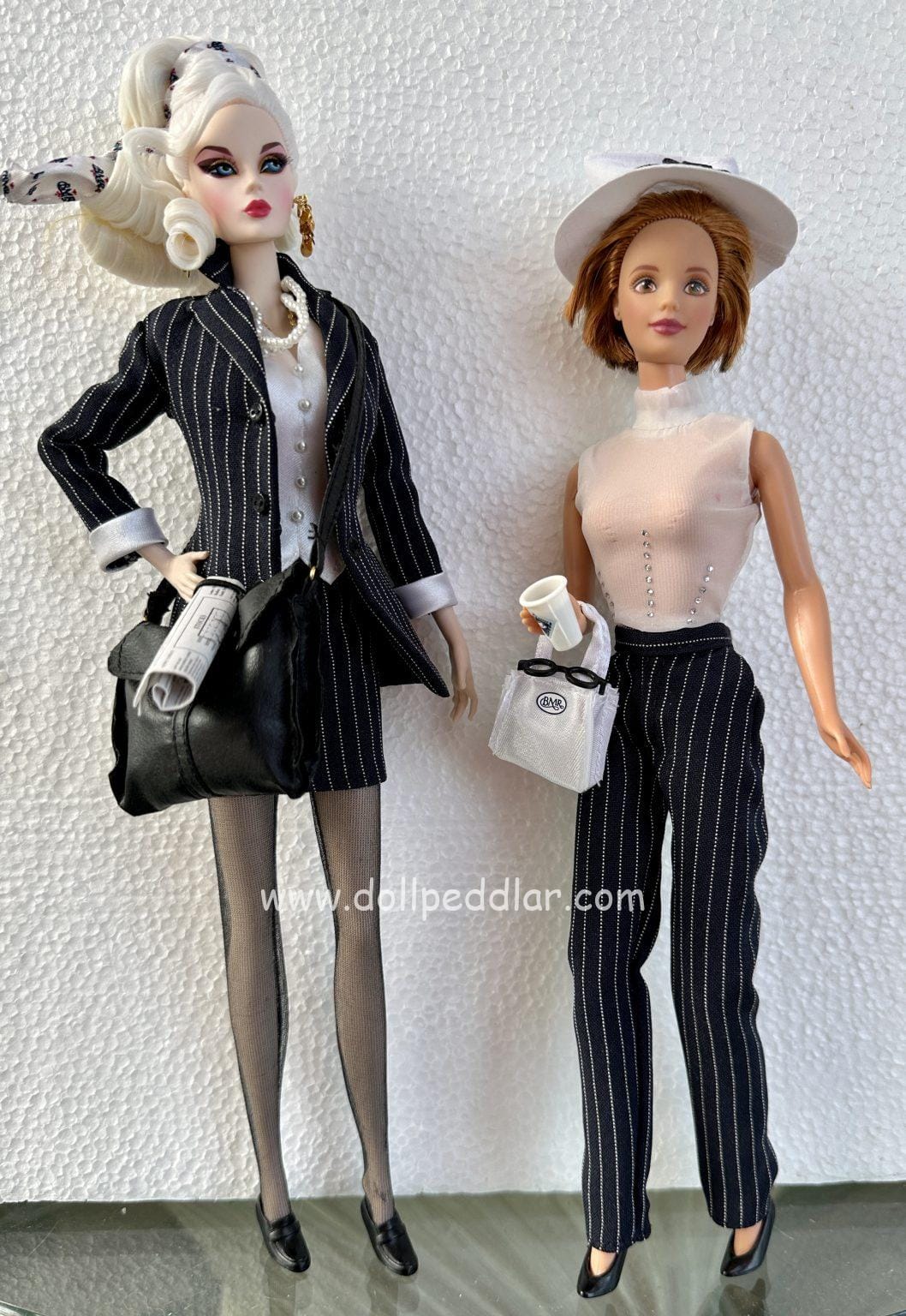 Barbie and JHD Miss Fox Wearing Barbie Pinstripe Ensemble – Doll Peddlar