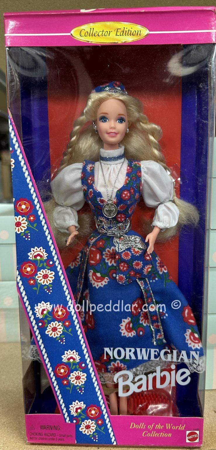 14450 Dolls of the World Norwegian Barbie in Blue Dress – Doll Peddlar