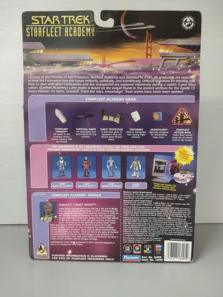 Cadet Worf Action Figure – Star Trek Starfleet Academy NRFB – Doll Peddlar
