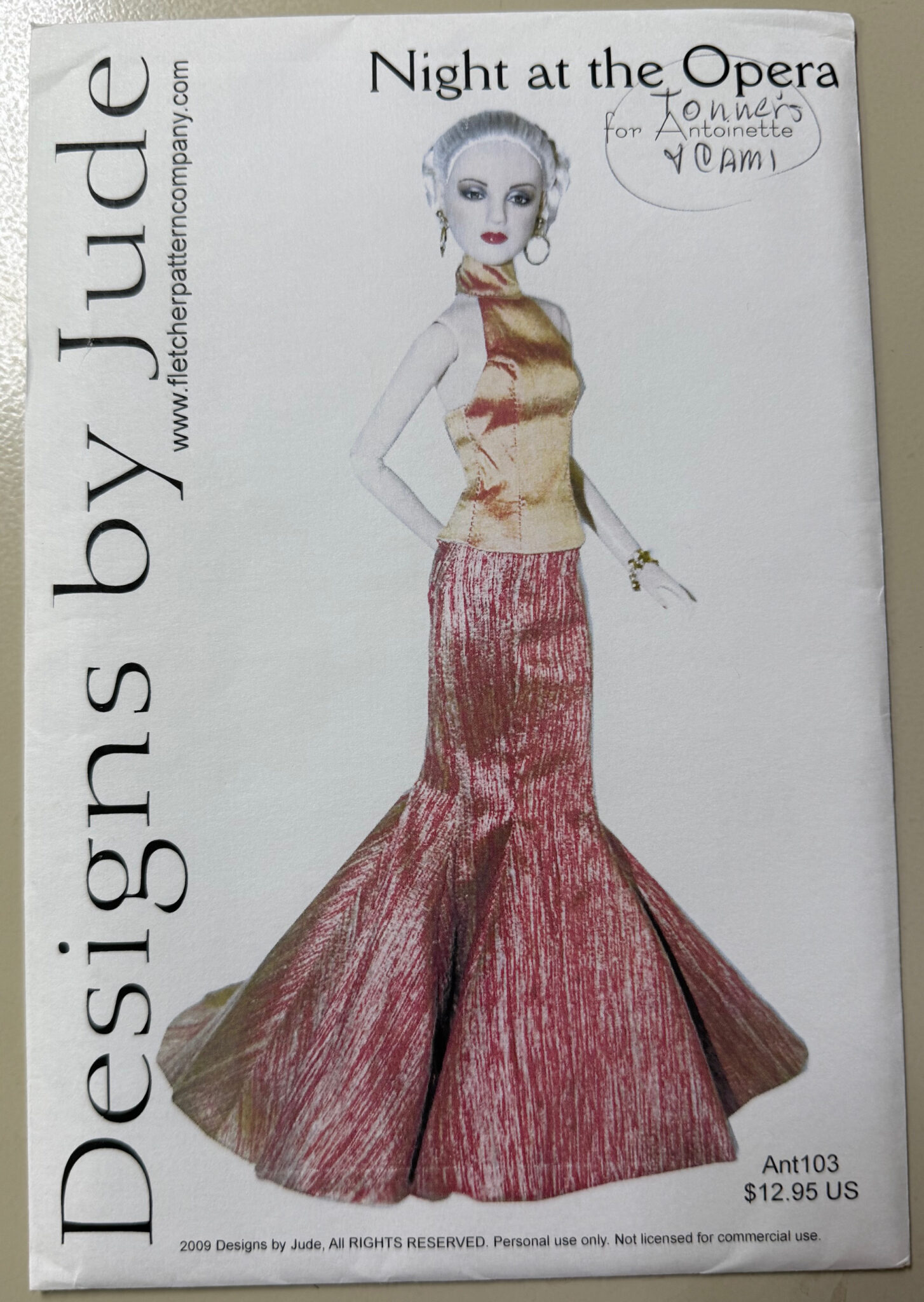 Designs by Jude Night at the Opera (For 16″ Tonner Cami & Antoinette ...
